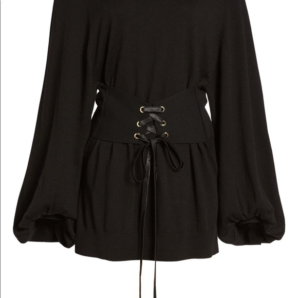 Leith | Sweaters | Boho Leith Beautiful Black Corset Tunic Sweater ...